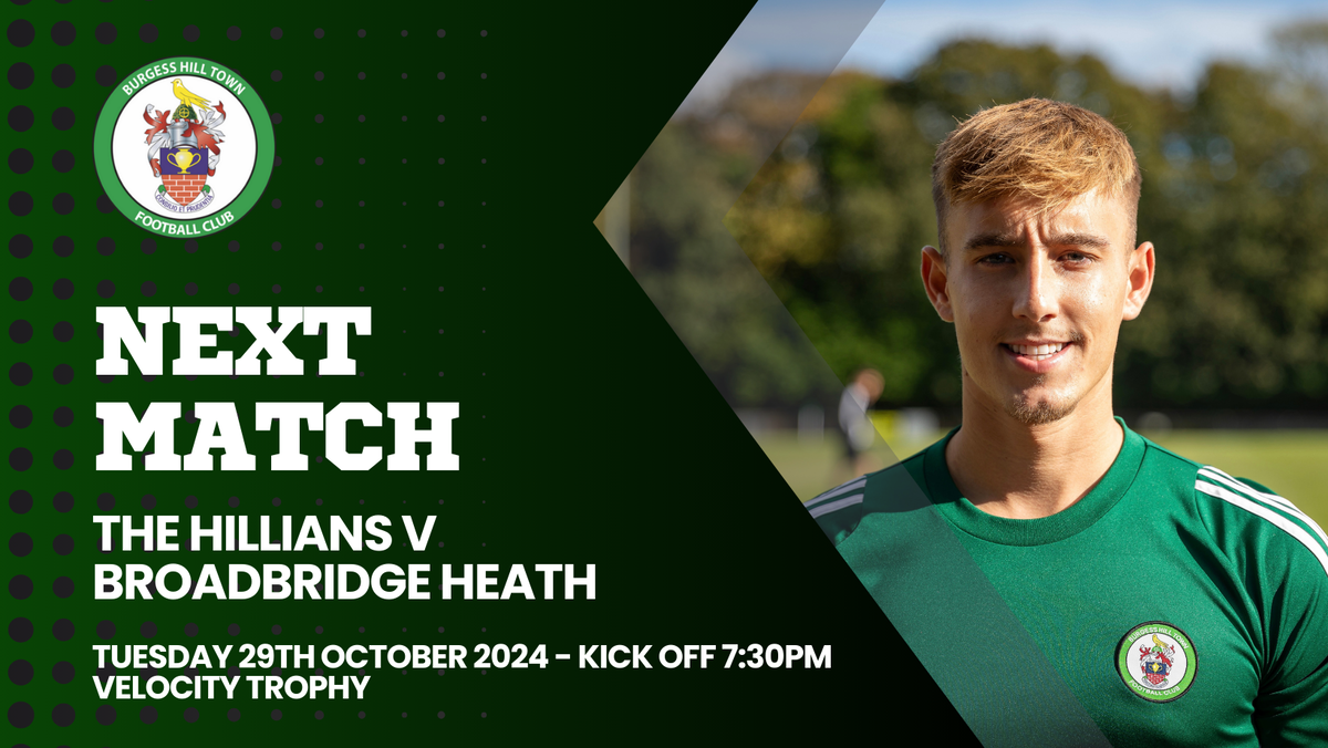 Tuesday night: Hill at home in Velocity Trophy – Burgess Hill Town FC