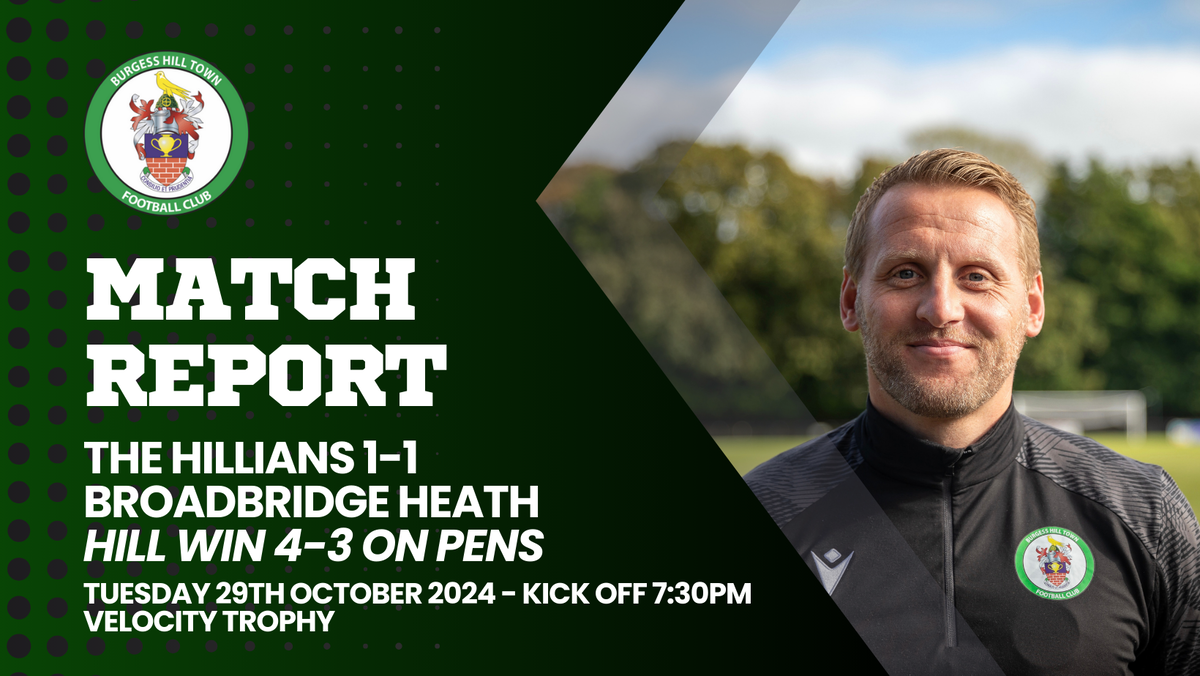 Hill through on penalties in Velocity Trophy – Burgess Hill Town FC