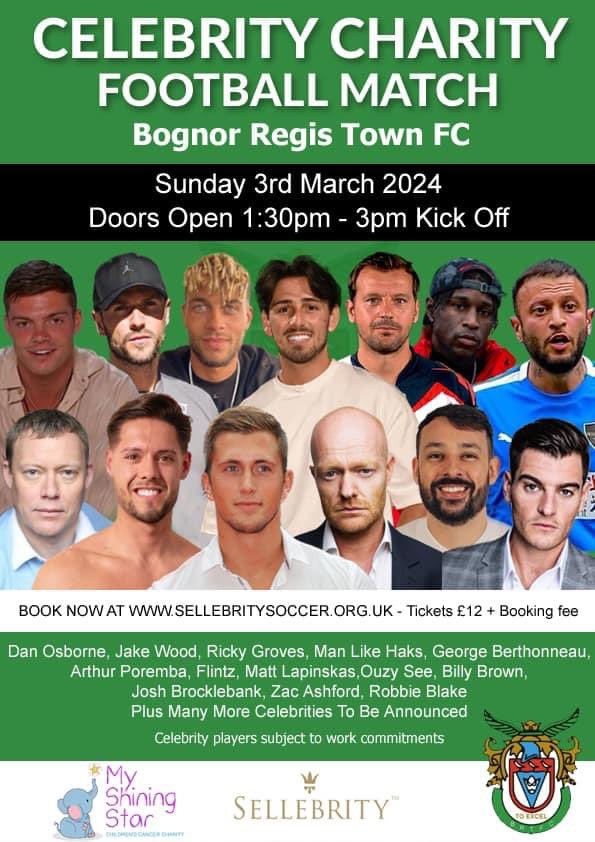 Stars set to shine at MKM Arena charity match – Bognor Regis Town