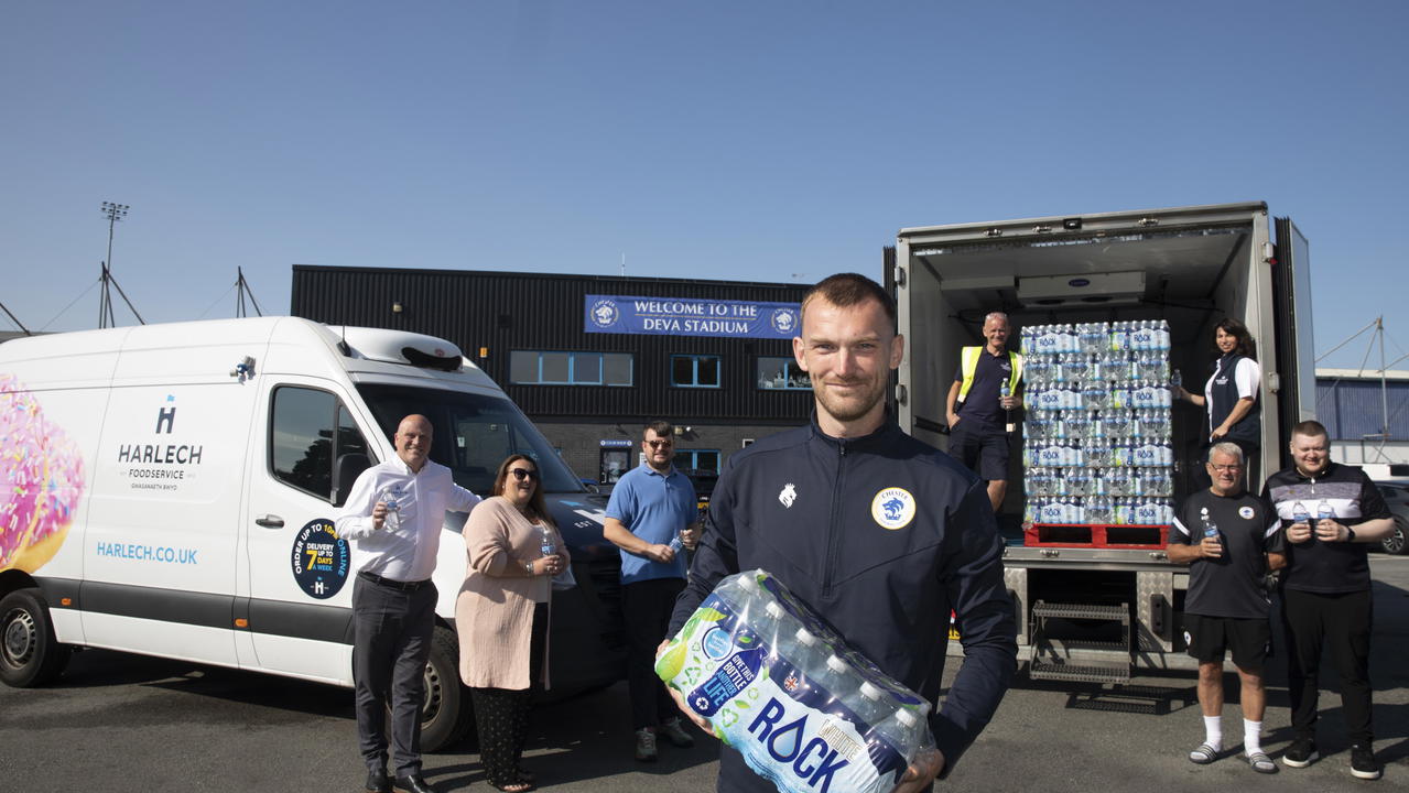 Blues staying hydrated courtesy of Harlech Foodservice! – Chester FC