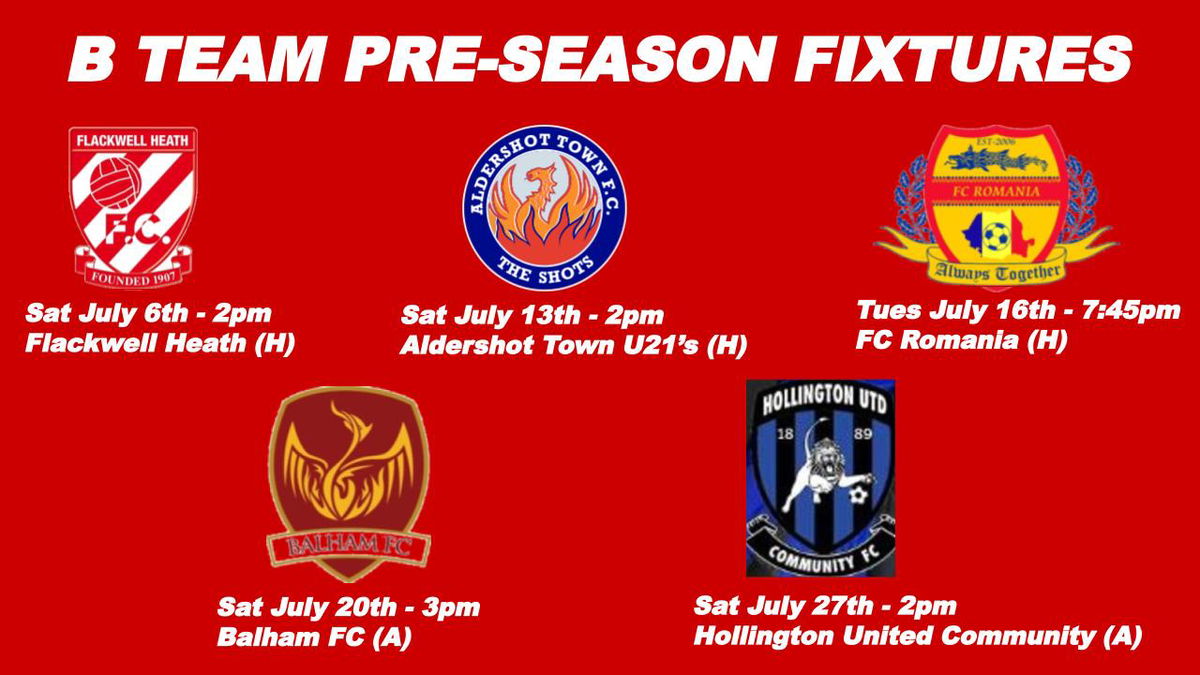 Wanderers B – Pre-Season Fixtures Confirmed – Dorking Wanderers