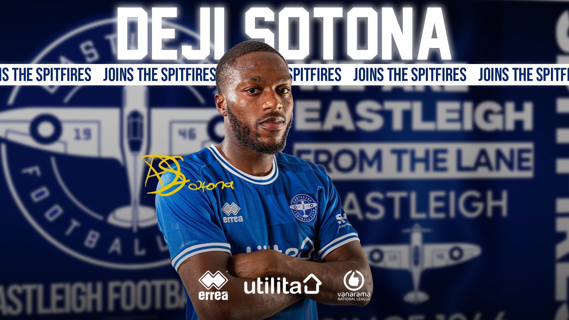 Official: Deji Sotona Joins the Spitfires – Eastleigh FC