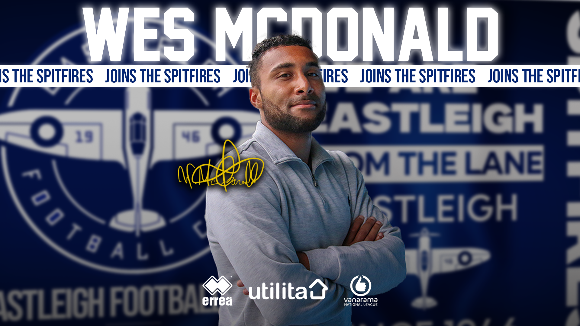 Official: Wes McDonald joins the Spitfires – Eastleigh FC