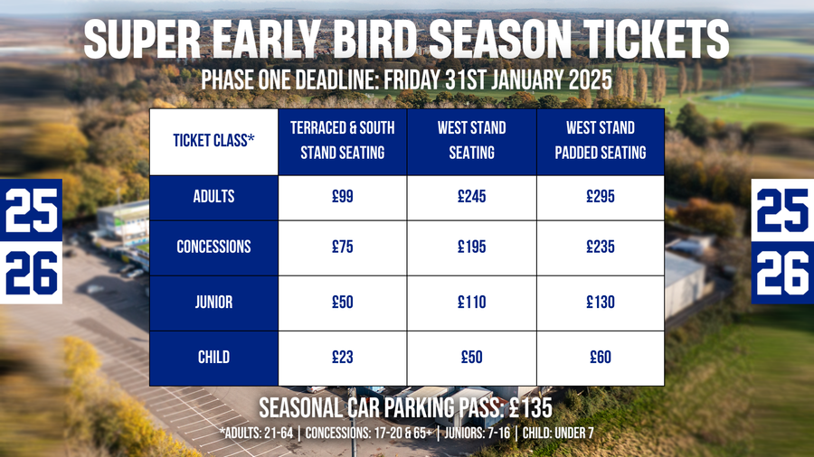 2025/26 Season Tickets are on sale NOW! – Eastleigh FC
