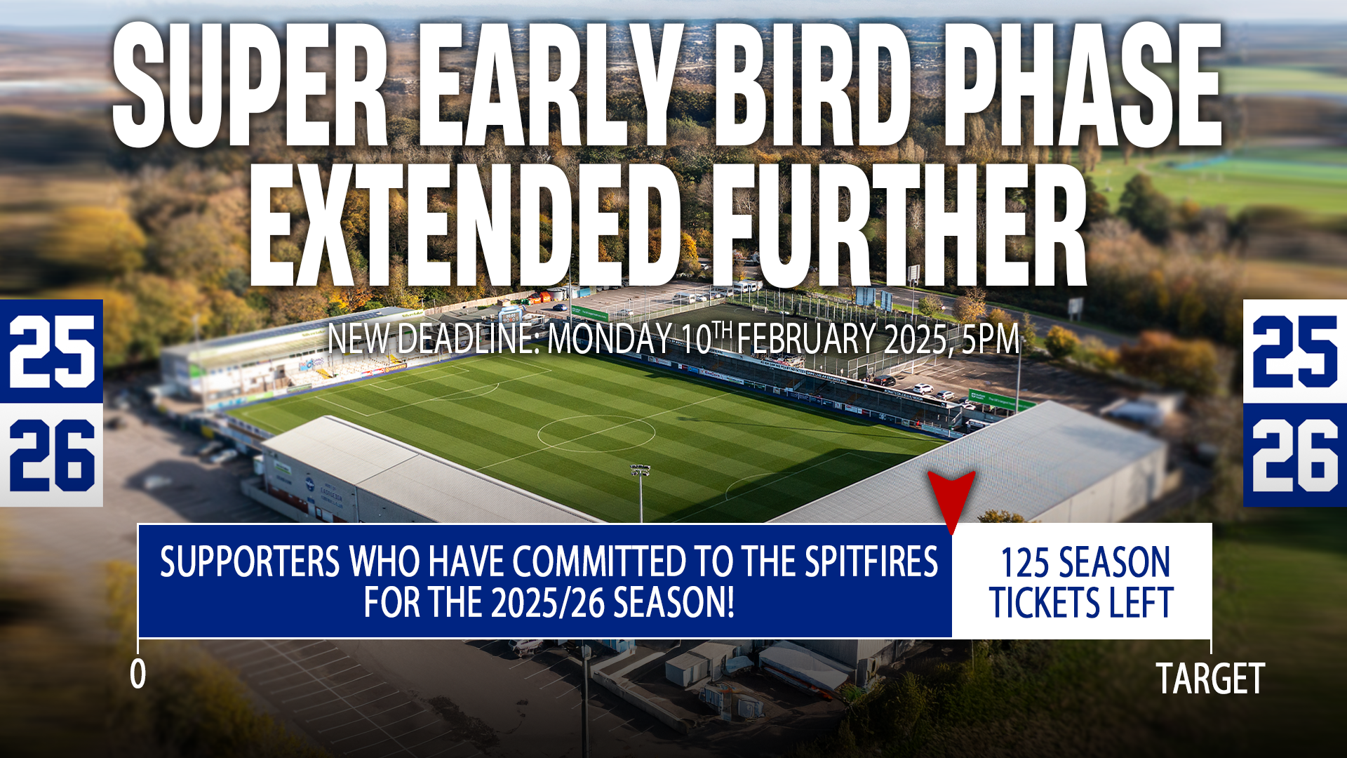 2025/26 Super Early Bird Phase Extended Further – Eastleigh FC