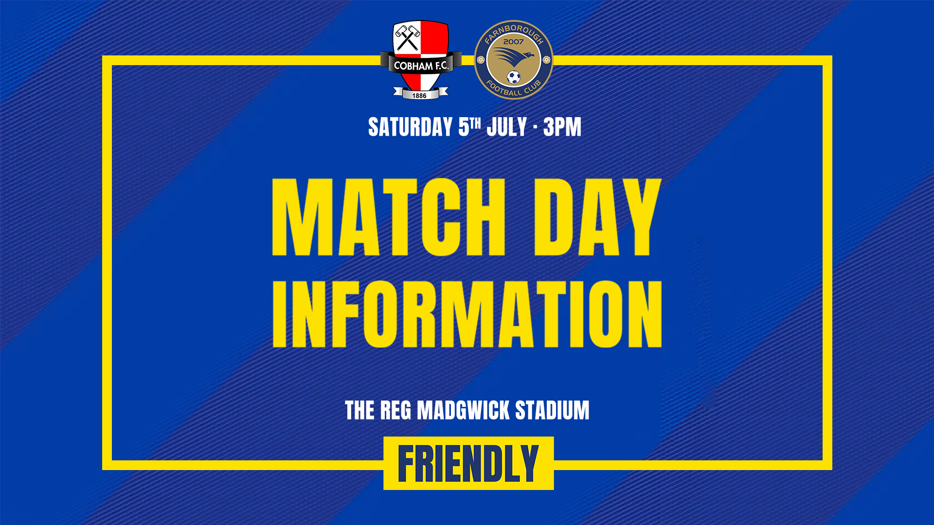 Match Day Information: Cobham (A) – Farnborough FC