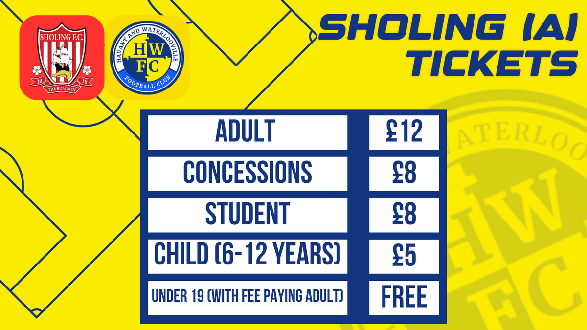 Tickets | Sholing (A) – Havant & Waterlooville FC