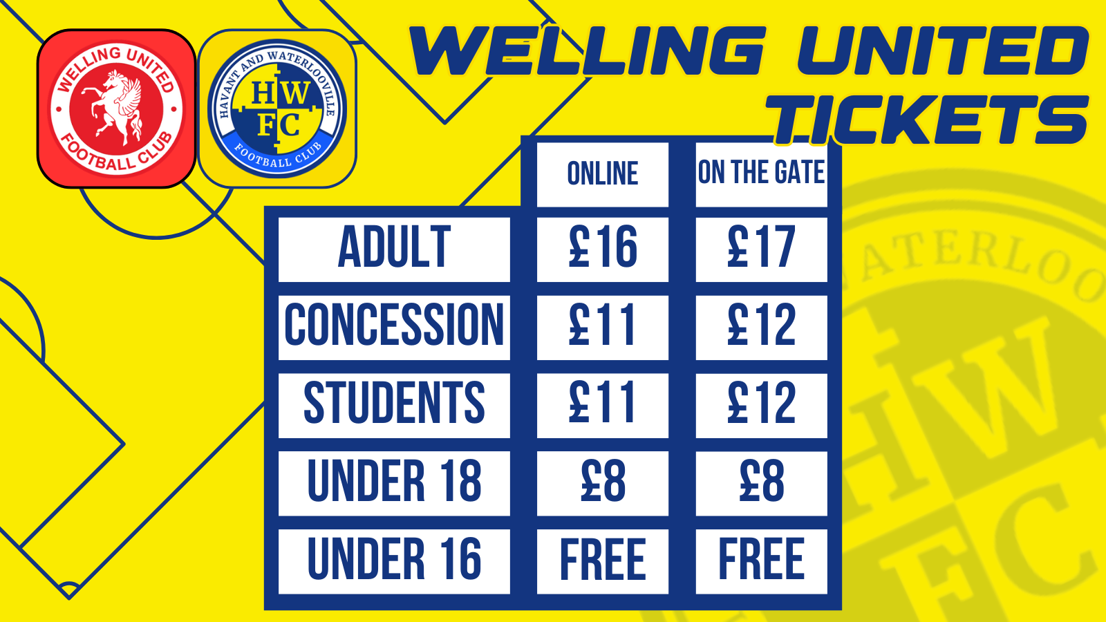 Tickets | Welling United (A) – Havant & Waterlooville FC