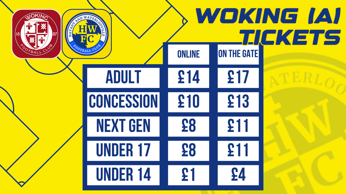 Tickets | Woking (A) – Havant & Waterlooville FC