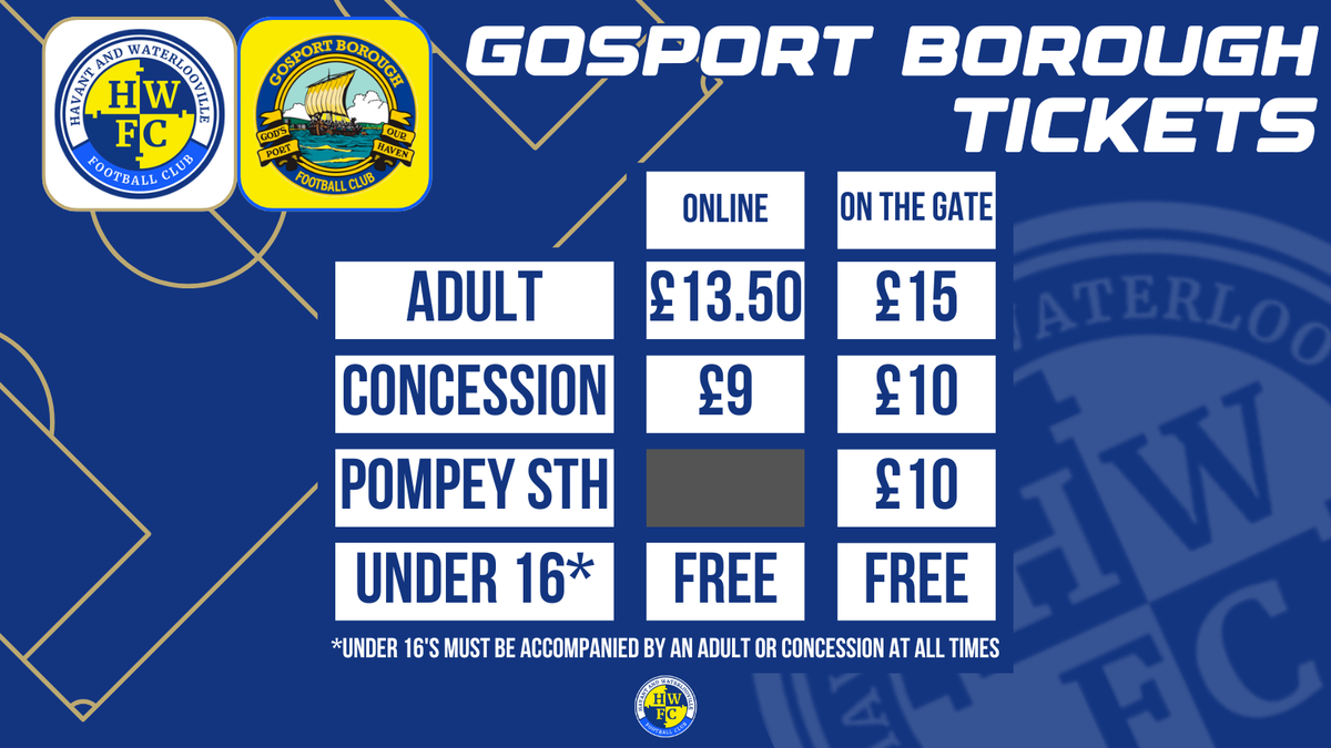 Tickets | Gosport Borough (H) – Havant & Waterlooville FC