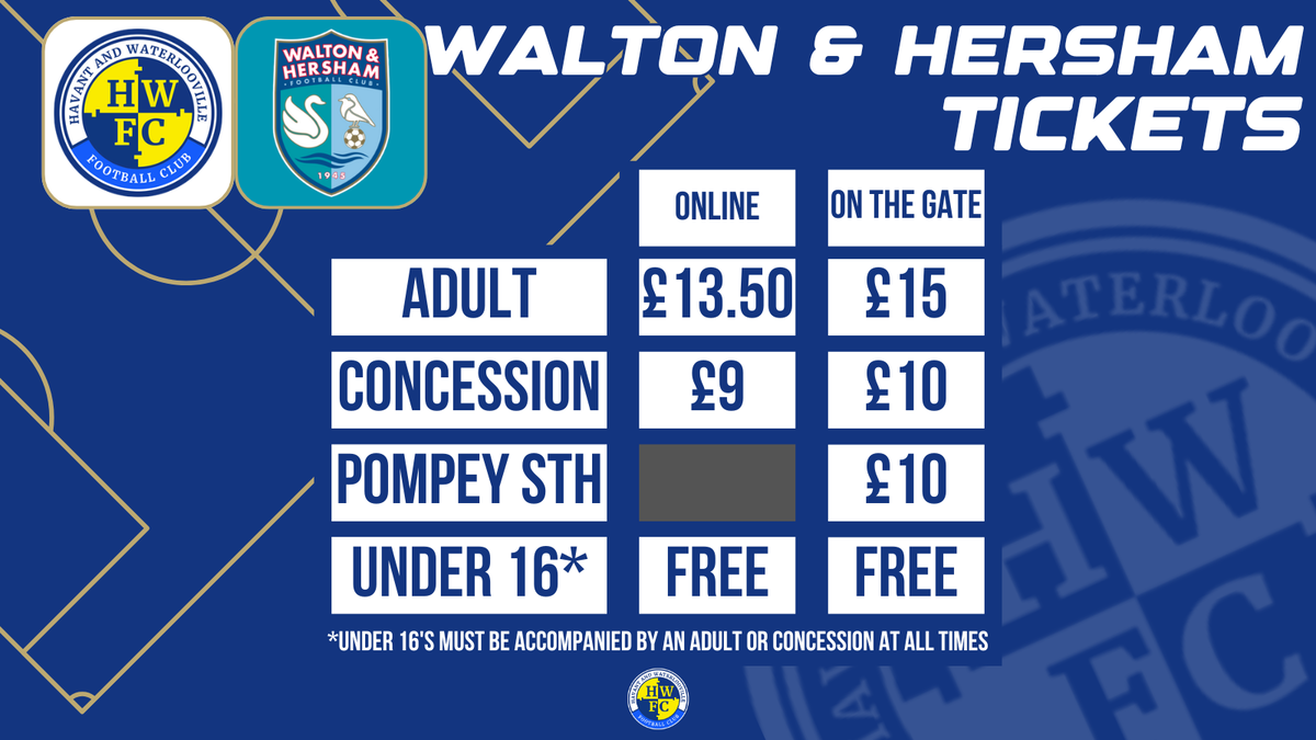 Tickets | Walton & Hersham (H) – Havant & Waterlooville FC