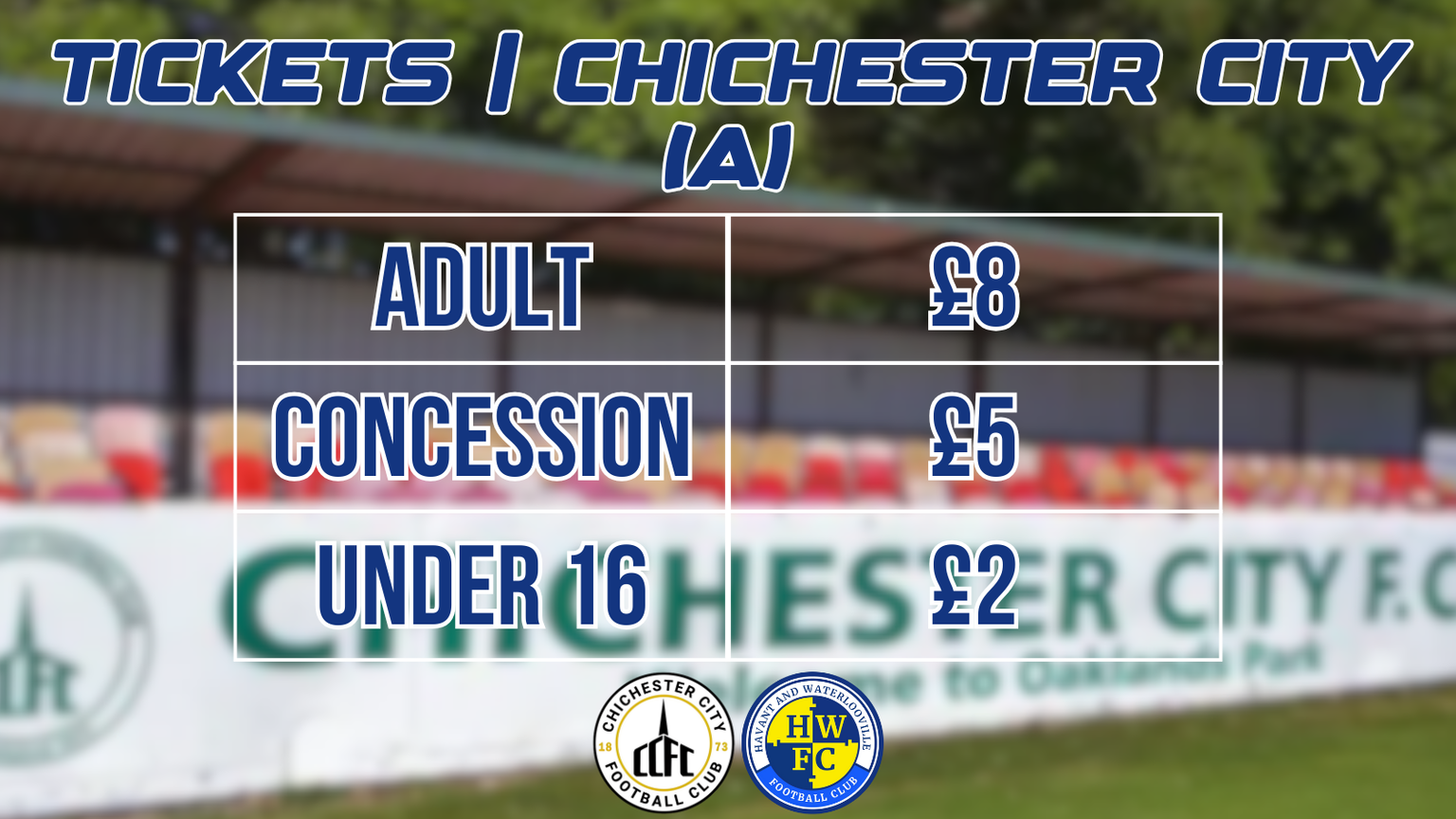 Tickets | Chichester City (A) – Havant & Waterlooville FC