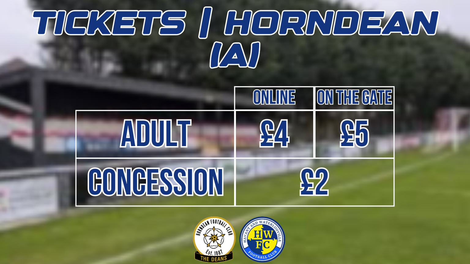 Tickets | Horndean (A) – Havant & Waterlooville FC