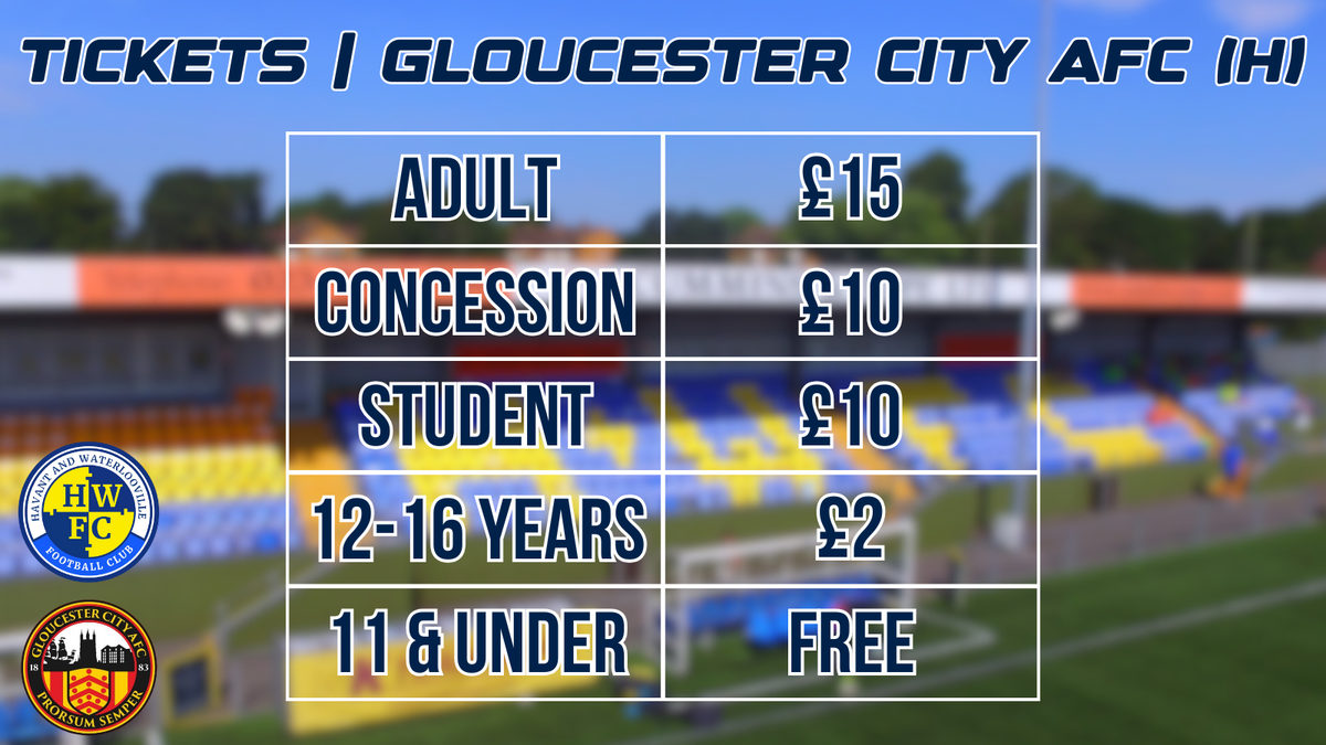 Tickets | Gloucester City AFC (H) – Havant & Waterlooville FC