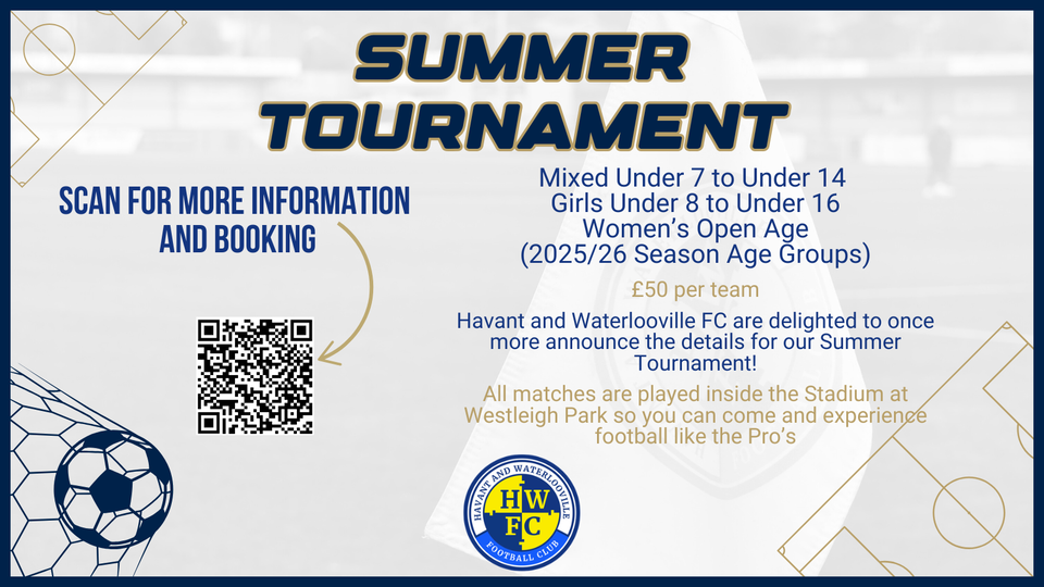 HWFC 2026 Summer Tournament Dates – Havant & Waterlooville FC