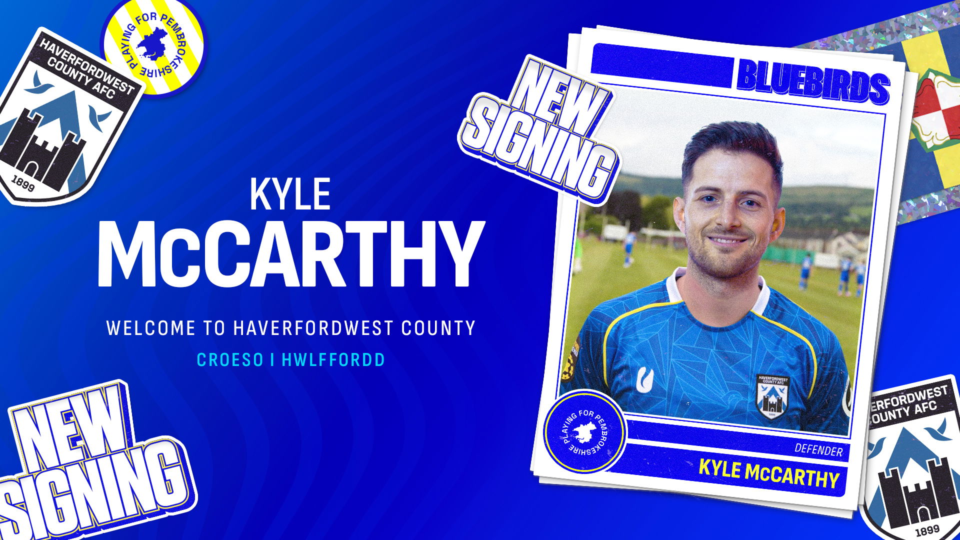 Haverfordwest County AFC announce signing of defender Kyle McCarthy ...