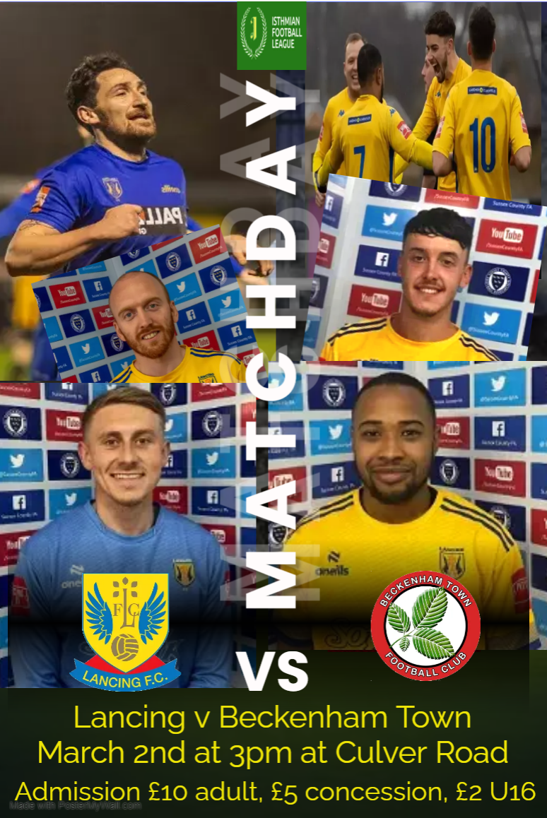 Lancing FC v Beckenham Town – match preview – Lancing FC