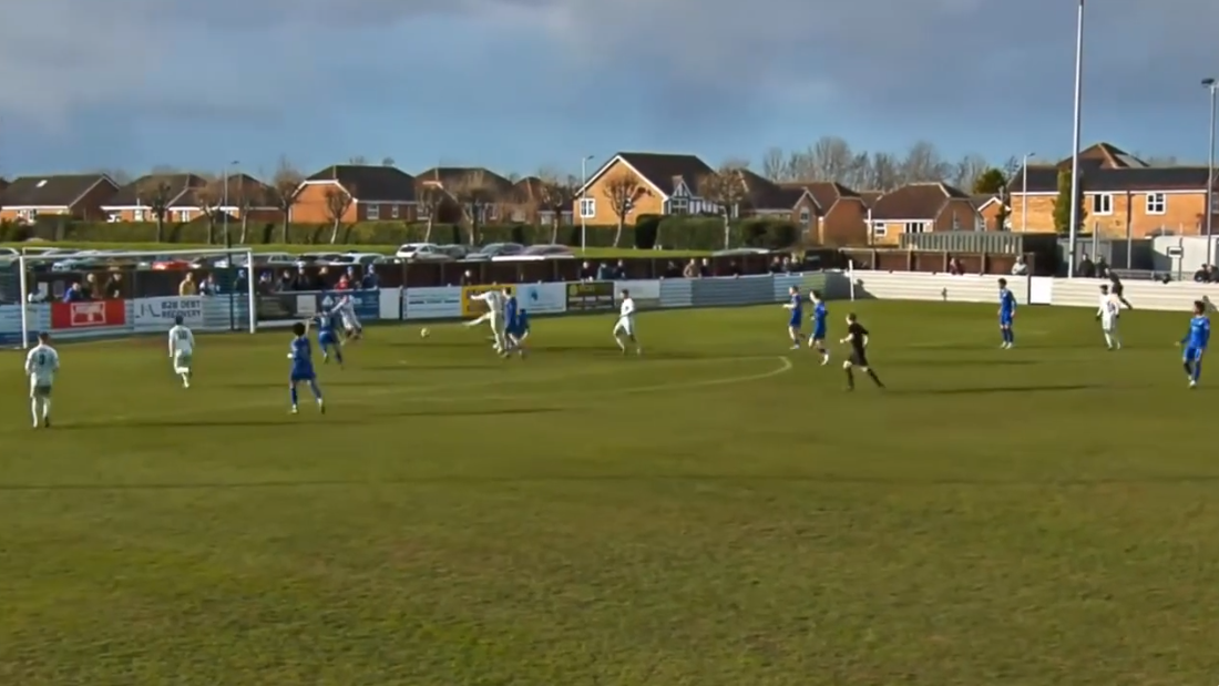 GOAL: Theo Upton scores the only goal of the game at Garforth Town, 28. ...