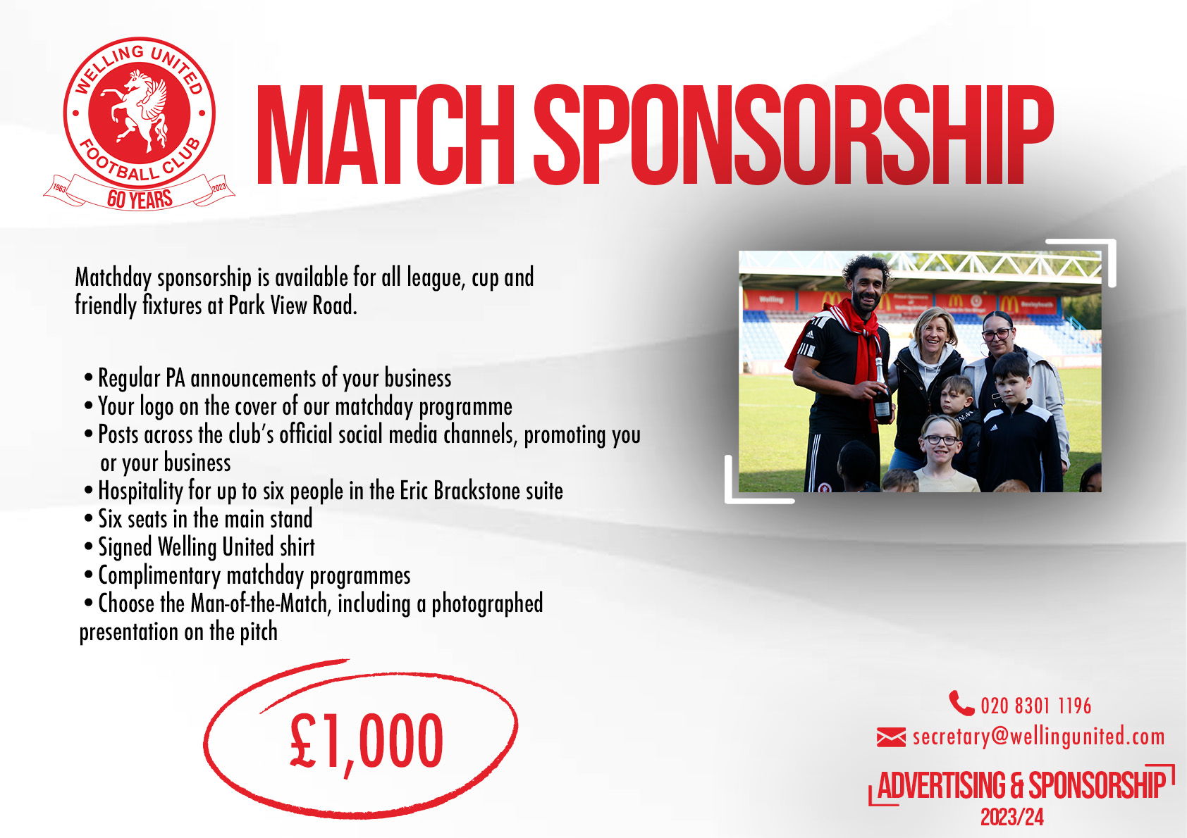 Match sponsorship – Welling United