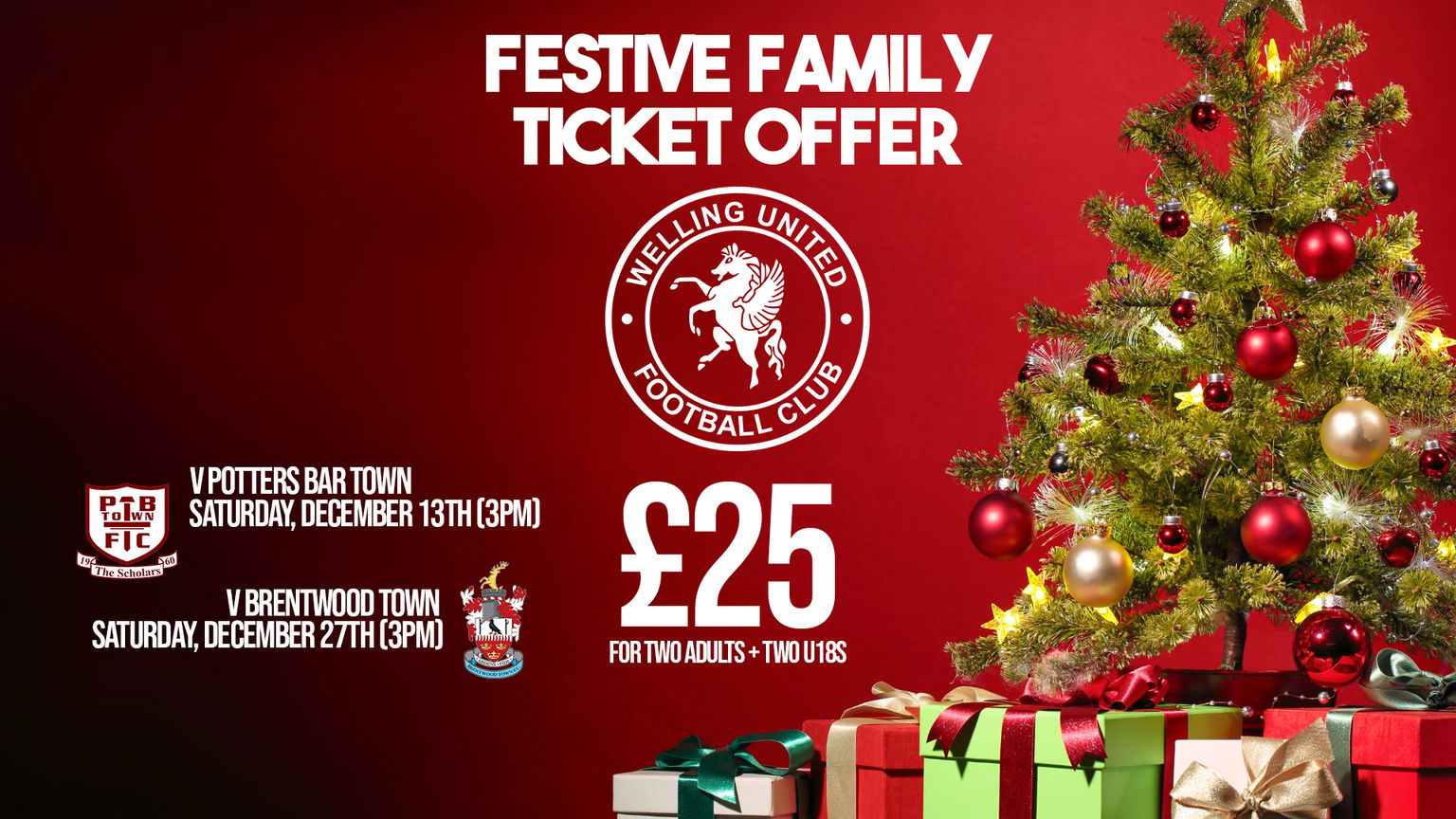 Family Festive Football Offer: £25 for a family of four for festive ...