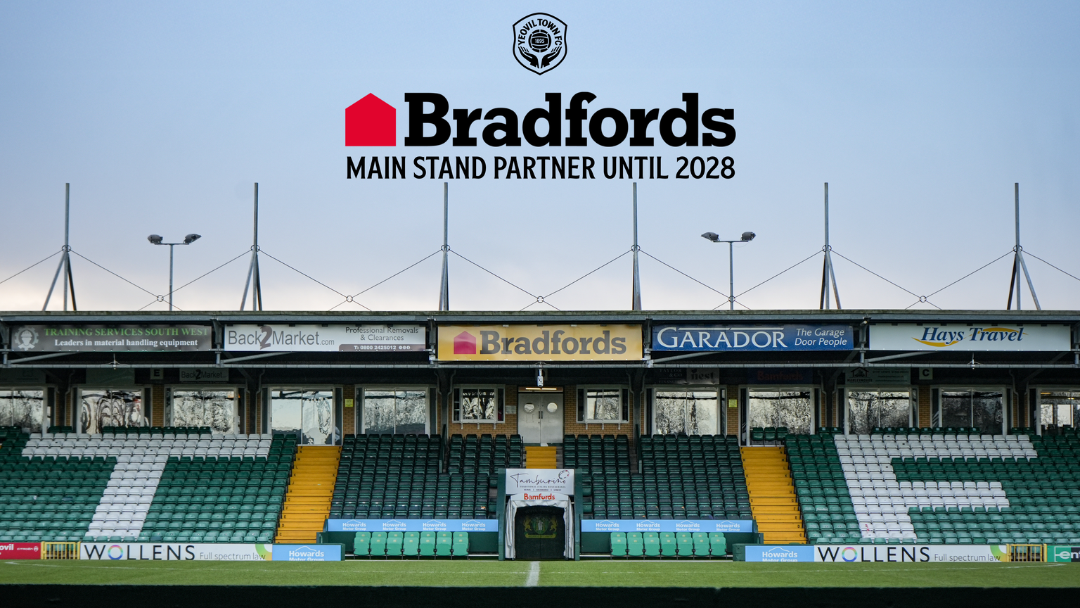 Yeovil Town Confirm Bradfords Building Supplies as Main Stand Sponsor ...